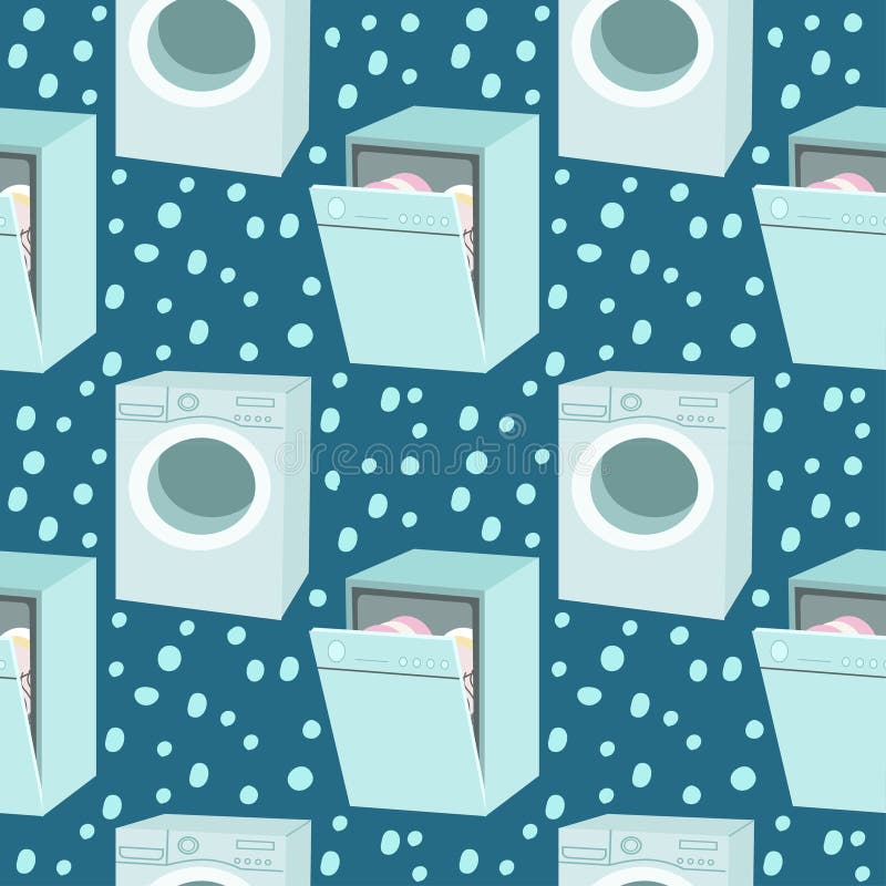 Pattern of Washing Machines and Dishwashers Stock Illustration ...