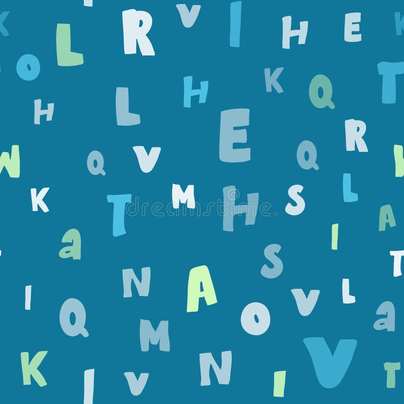 Vector Illustration of Seamless Pattern with Letters. Abstract Alphabet ...