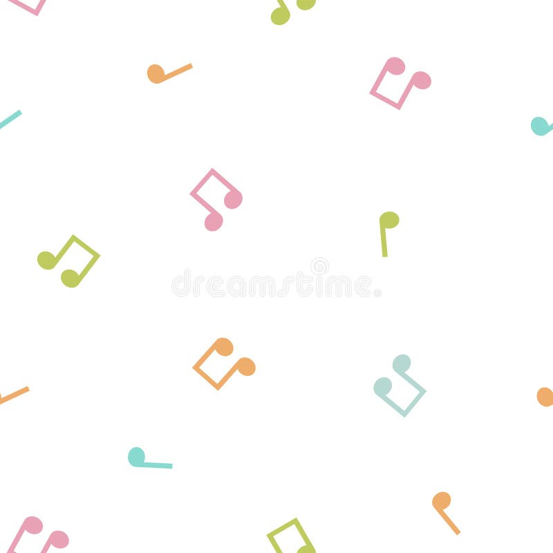 Seamless Pattern of Multicolored Music Notes Stock Vector ...