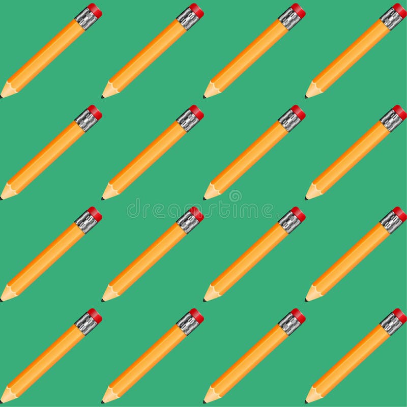 Seamless Pattern with Pencils Stock Illustration - Illustration of ...