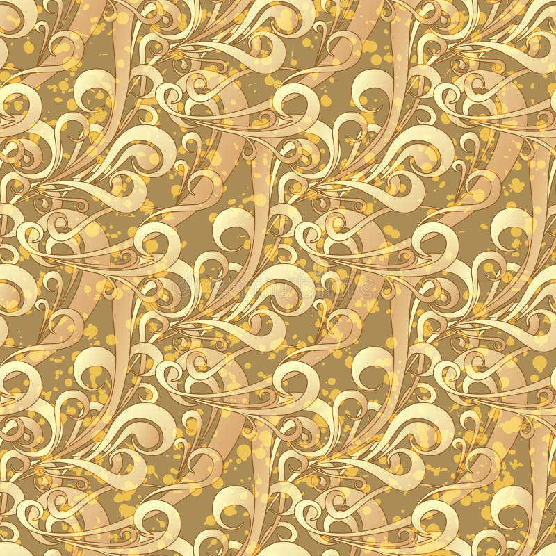 Vector Illustration of Seamless Square Golden Vintage Color Pattern ...