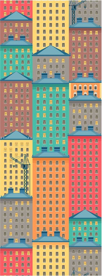 Seamless city pattern stock vector. Illustration of fabric - 113090057