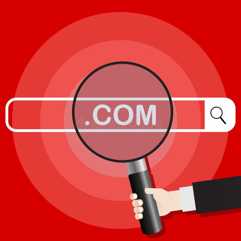 Vector Illustration of the Search Engine. the Hand Holds the Magnifier ...