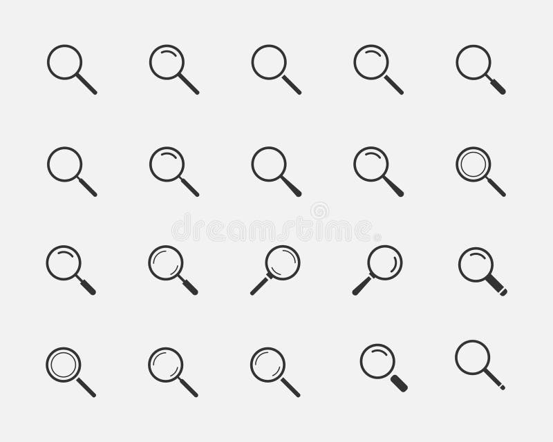Vector Illustration of Search Icon on Grey Background Stock Vector ...