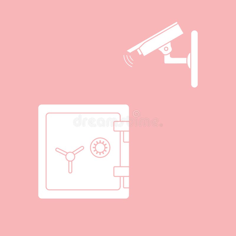 Vector Illustration with Security Camera and Safe Stock Vector ...