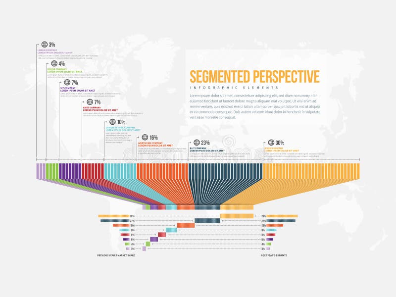 Segmented Perspective Infographic Stock Vector - Illustration of factor ...