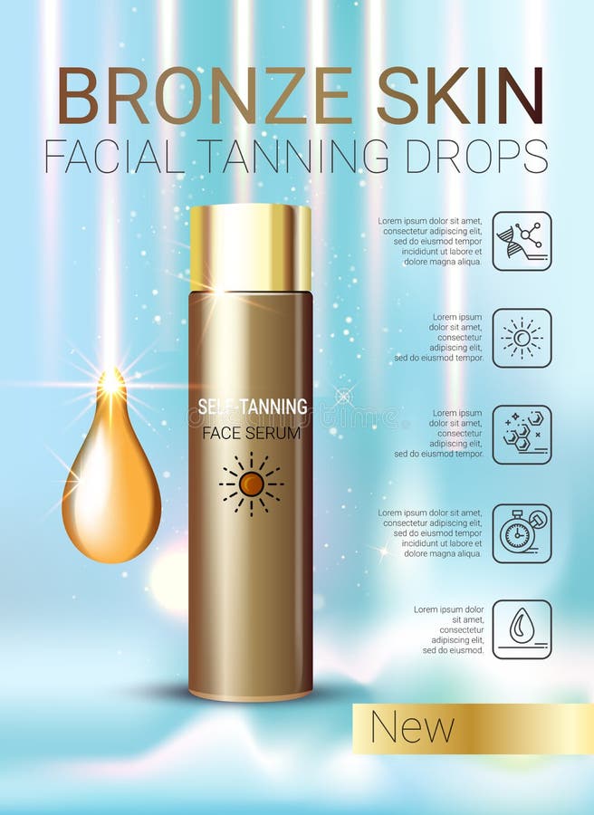 Vector Illustration with Self Tanning Concentrate Bottle. Stock Vector ...