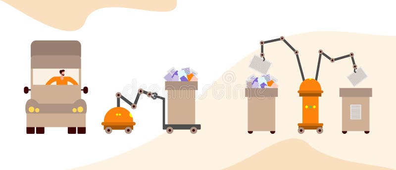 Vector People Robot Sorting Waste Recycling Eco Stock Vector ...