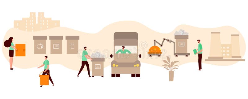 Vector People Robot Sorting Waste Recycling Eco Stock Vector ... Vector People Robot Sorting Waste Recycling Eco Stock Vector ...