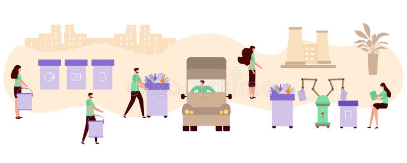 Vector People Robot Sorting Waste Recycling Eco Stock Vector ... Vector People Robot Sorting Waste Recycling Eco Stock Vector ...