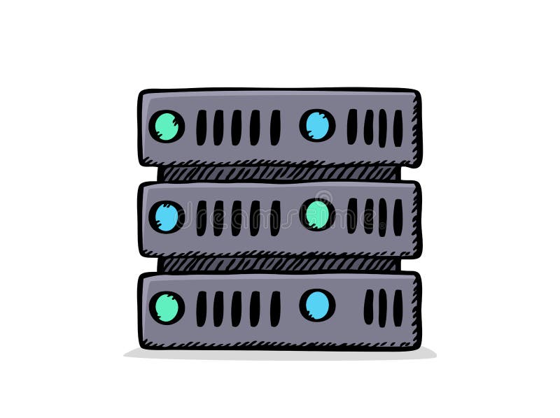Vector Illustration of a Server Icon. Sketch Style Illustration Stock ...
