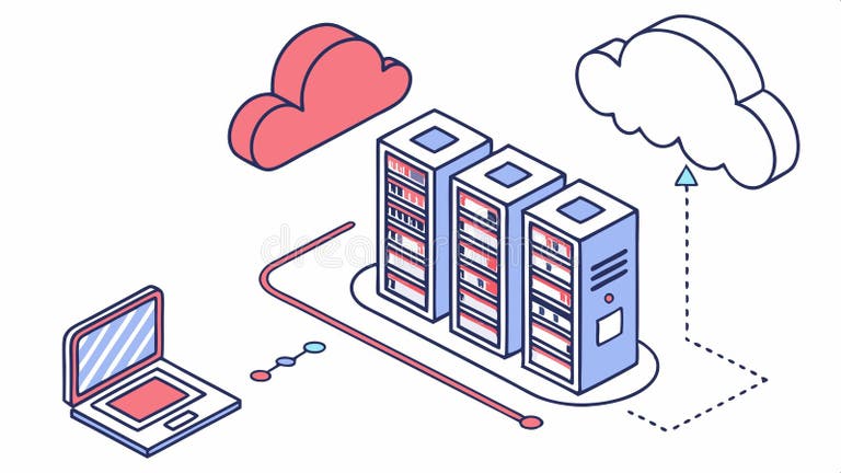 Server Rack Illustration, Data and Network for it Infrastructure and ...