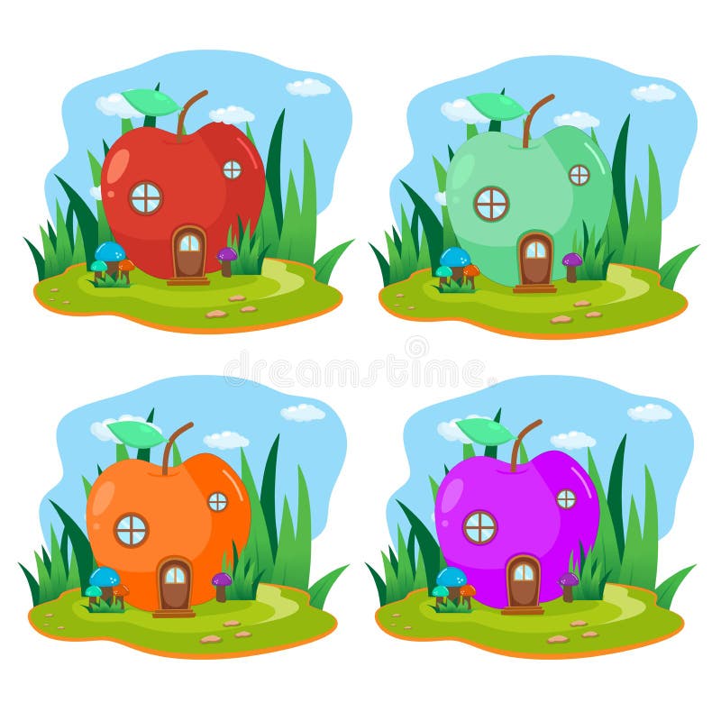 Vector Illustration of Mango Fruit House Stock Vector - Illustration of ...