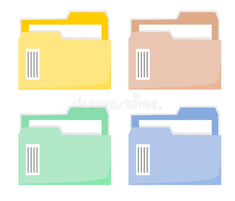 Vector Illustration Set of an Archive Folder for Storing Office ...