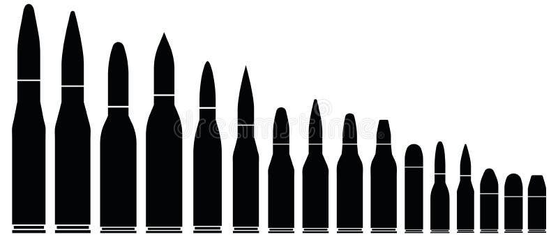 Vector Illustration Set of Bullet Silhouette Stock Vector ...