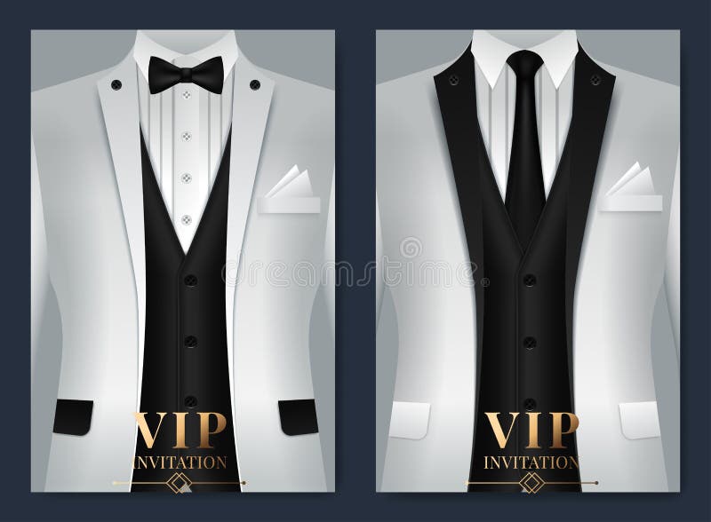 Vector Illustration of Set of Business Card Templates with Suit and ...