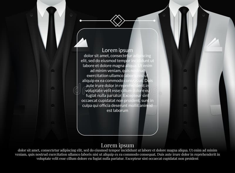 Vector Illustration of Set of Business Card Templates with Suit and ...