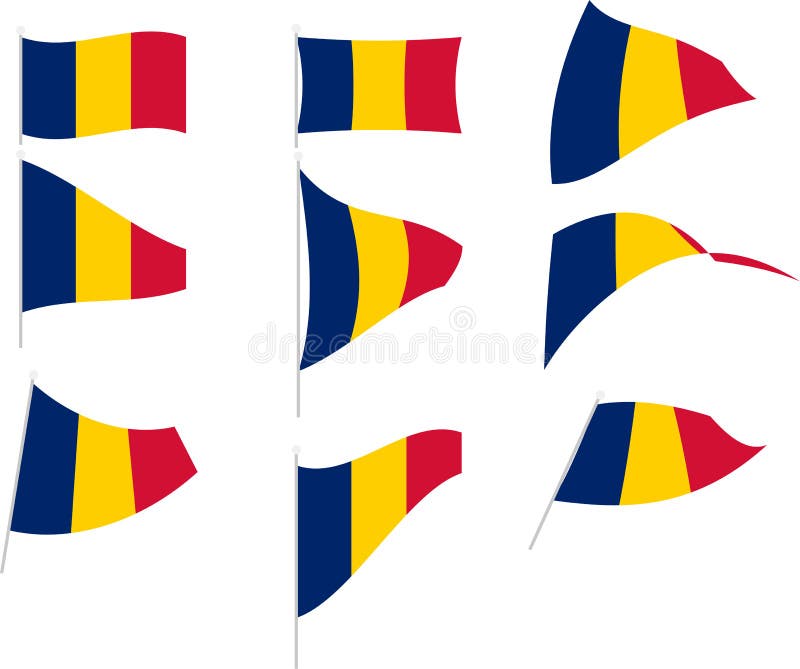 Vector Illustration of Set with Chad Flag Stock Vector - Illustration ...