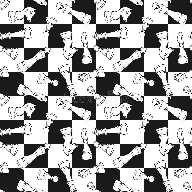 Chess Pieces Seamless Pattern. Vector Illustration Set of Chess Pieces ...