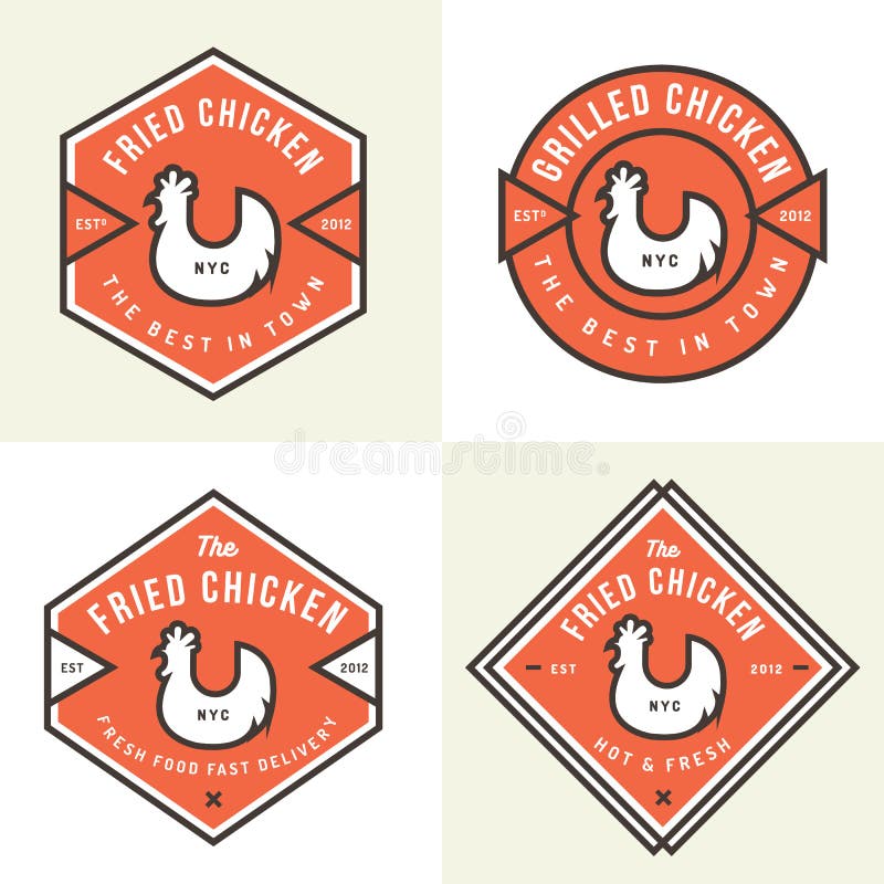 Set of Chicken Meat Logo, Badges, Banners for Shop, Restaurant. Stock ...