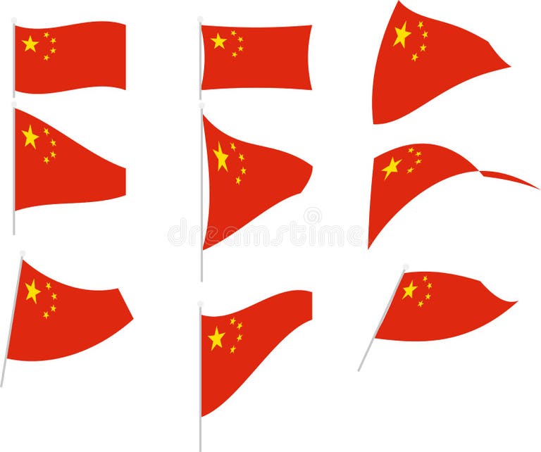 Vector Illustration of Set with China Flag Stock Vector - Illustration ...