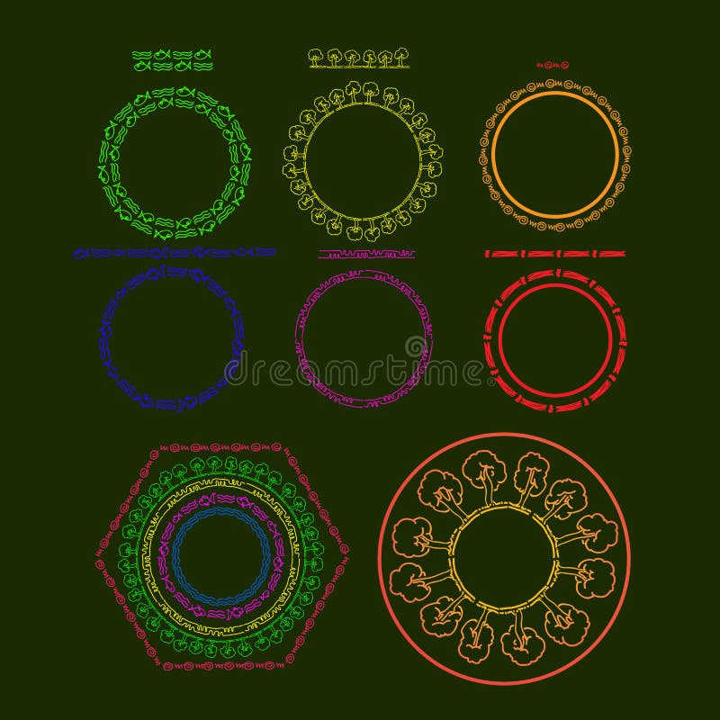 Vector Illustration with Set of Circle Elements. Stock Vector ...