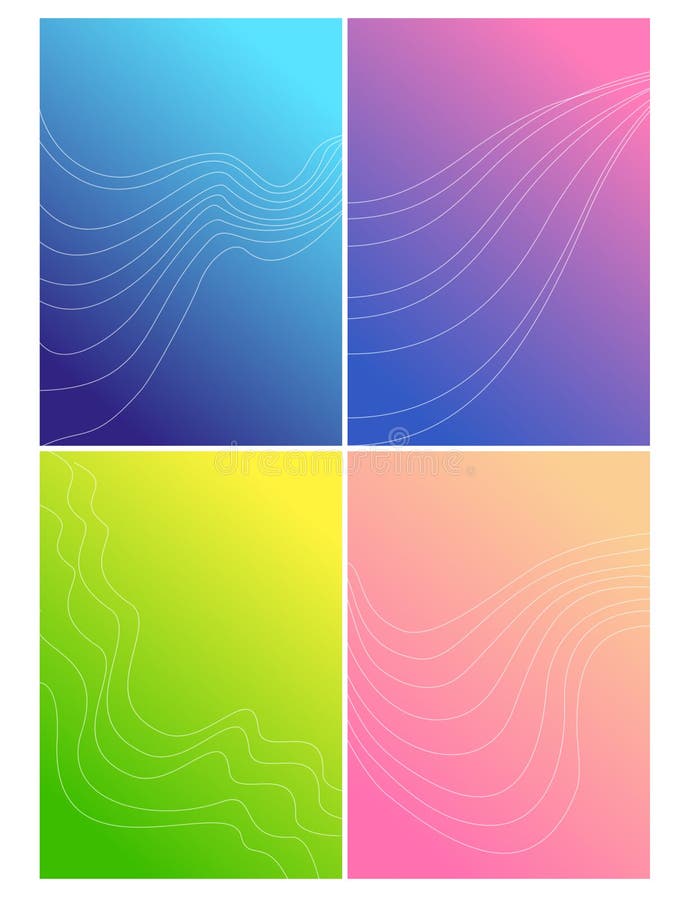 Vector Illustration Set of Color Background Design. Creative Gradient ...
