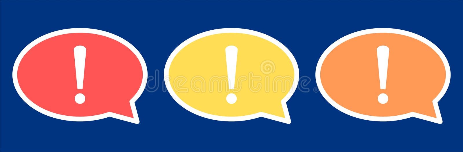Exclamation Mark Icon Set Warning Icon Set Colorful Exclamation Mark Icon Set Stock Vector