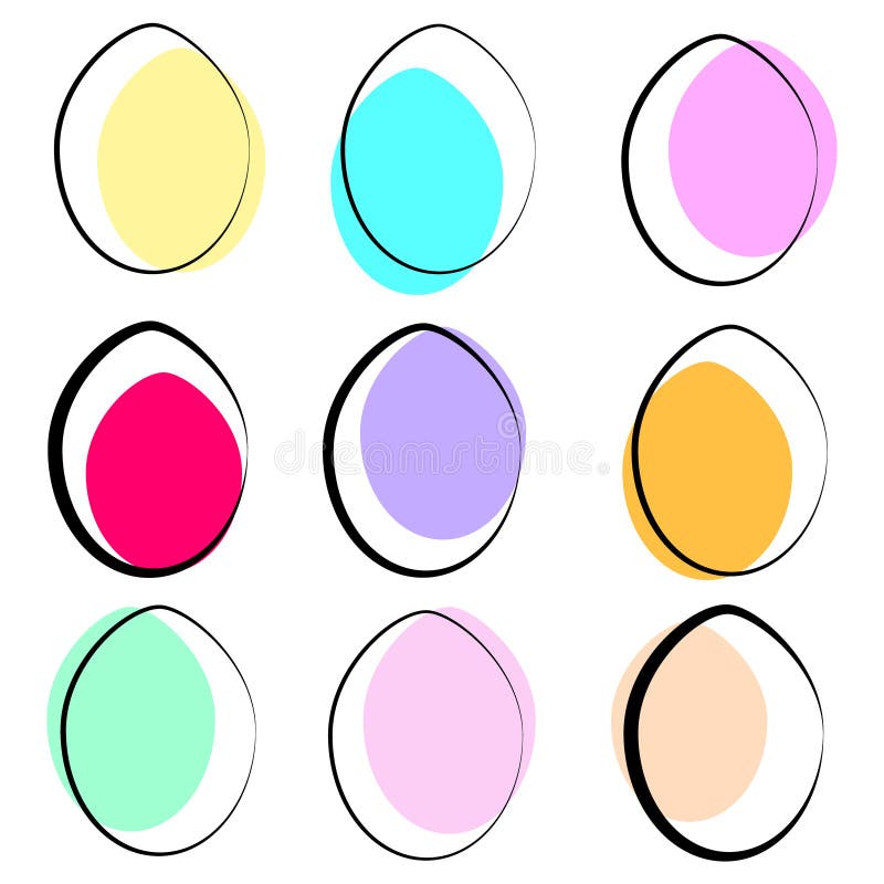 Vector Illustration of a Set of Colorful Abstract Easter Eggs Stock ...
