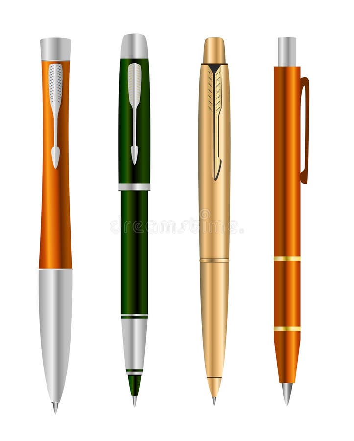 Illustration of two pens stock vector. Illustration of line - 19308961
