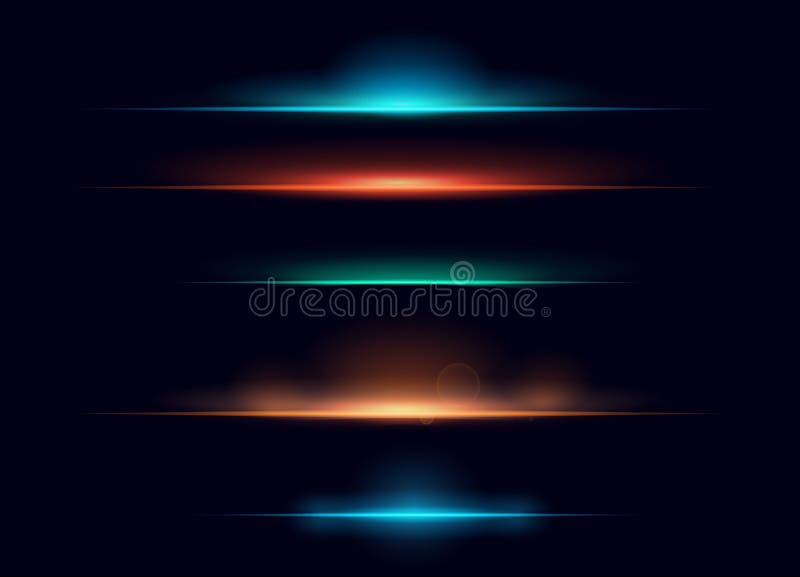 Vector Illustration Set of Colorful Realistic Flare Elements Collection ...