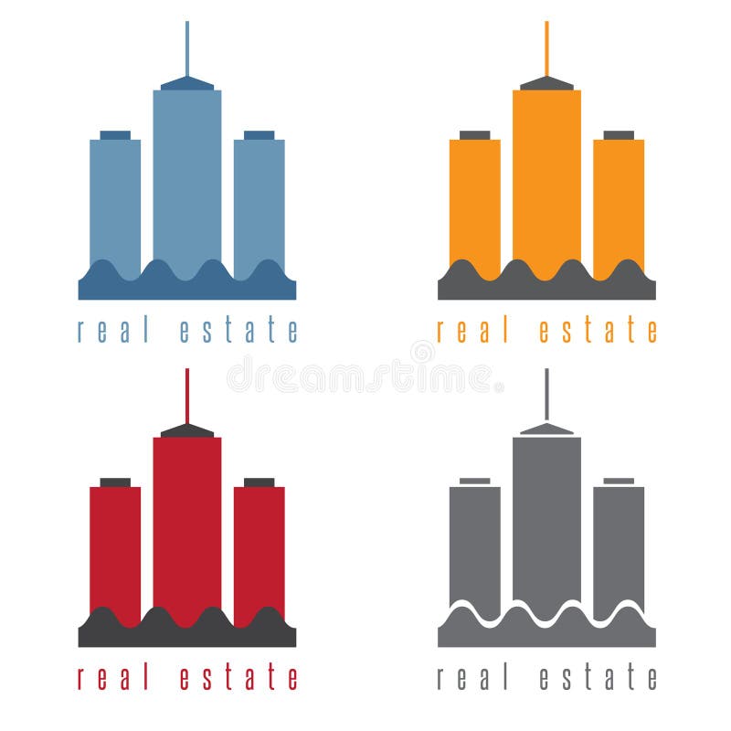 Vector Illustration Set of Commercial Real Stock Vector - Illustration ...