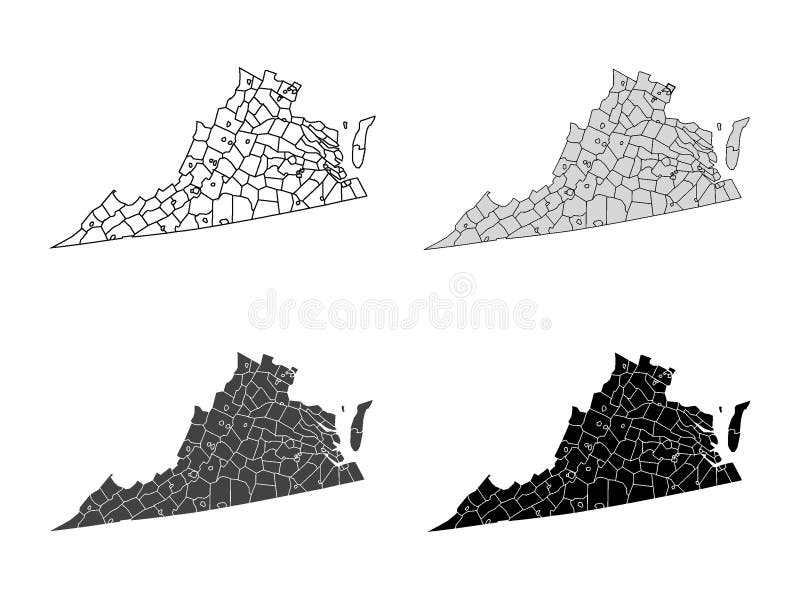 Set of Counties Maps of US State of Virginia Stock Vector ...