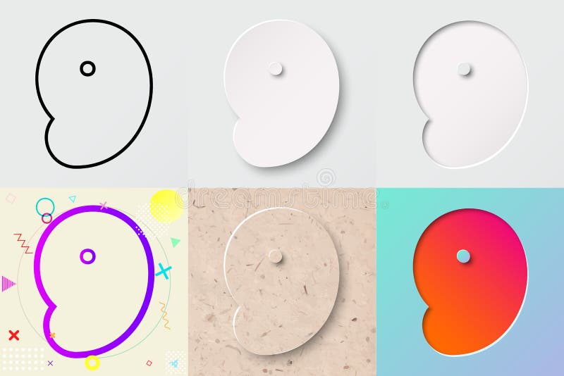 Nine Bold Stamps 10-02 stock vector. Illustration of distress - 126050605