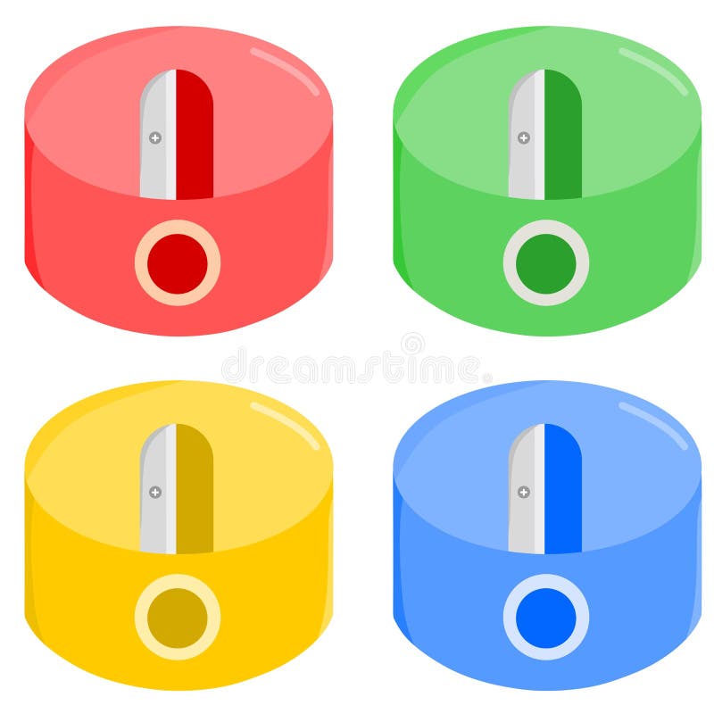 Vector Illustration Set of a 3d Sharpener for School Supplies Stock ...
