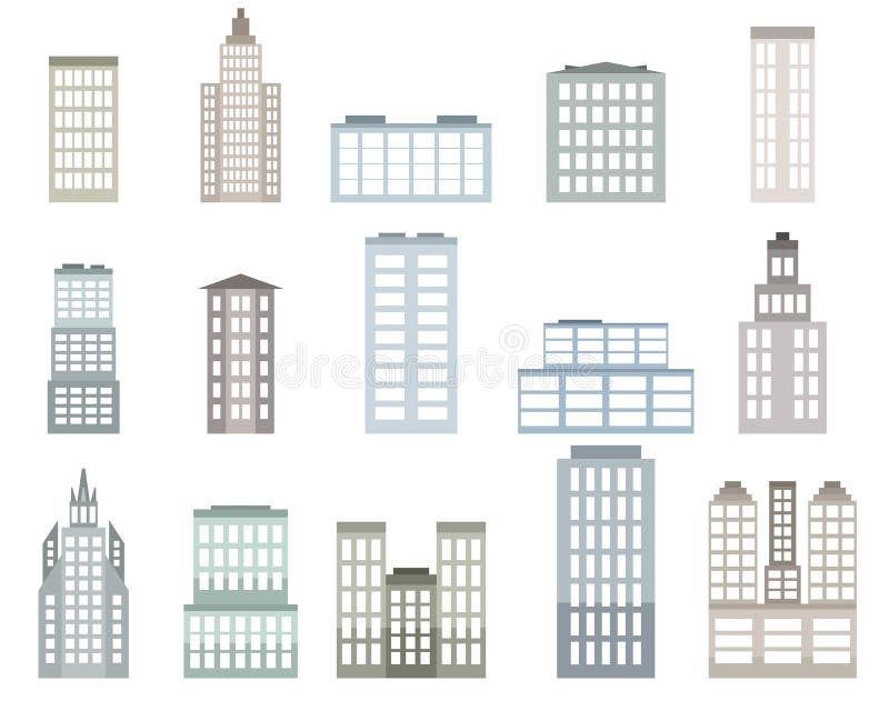 Different Buildings and Places Stock Vector - Illustration of concept ...
