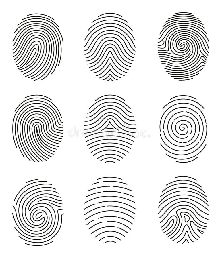 Fingerprint Line Icon, Vector Sign, Linear White Pictogram Isolated for ...