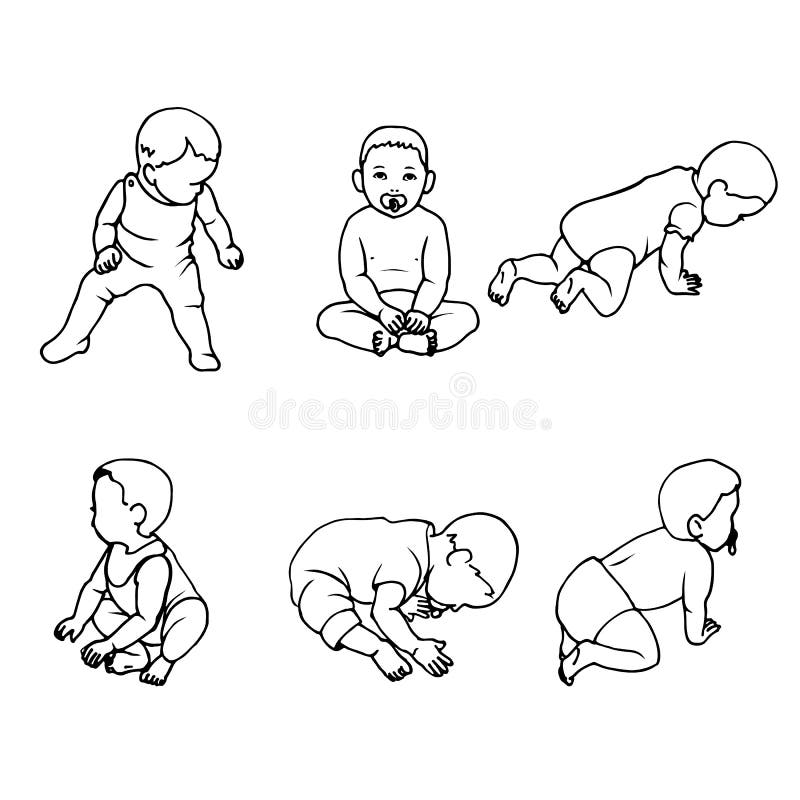 Infant Crawling Outline Stock Illustrations – 98 Infant Crawling ...