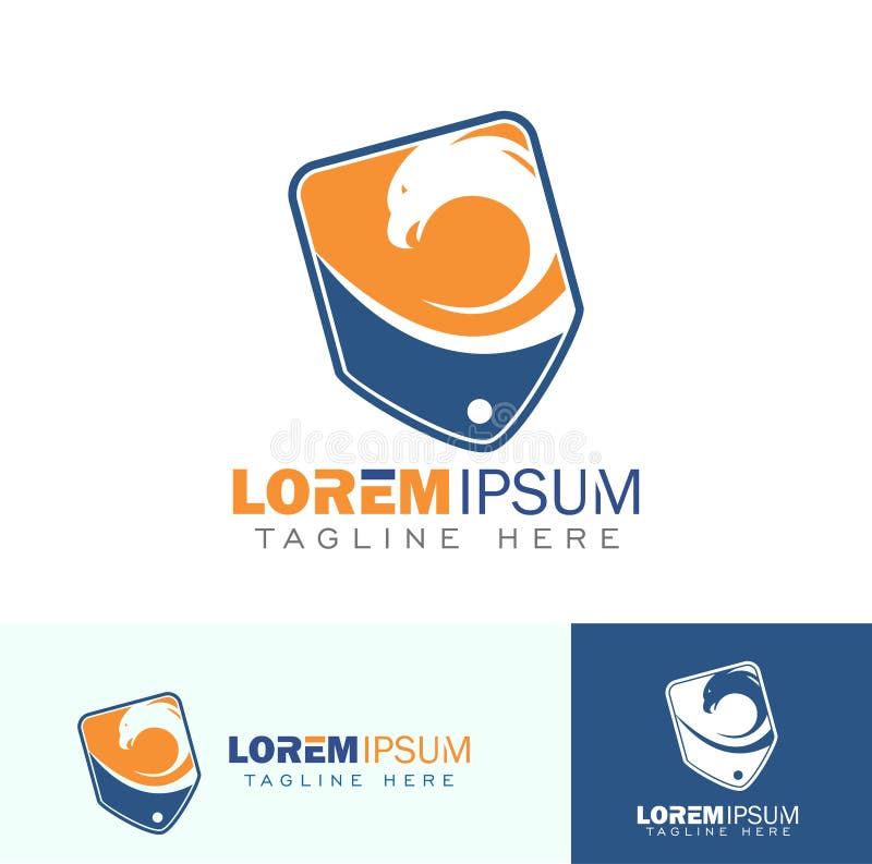 Eagle and Label Logo Sign stock vector. Illustration of american ...