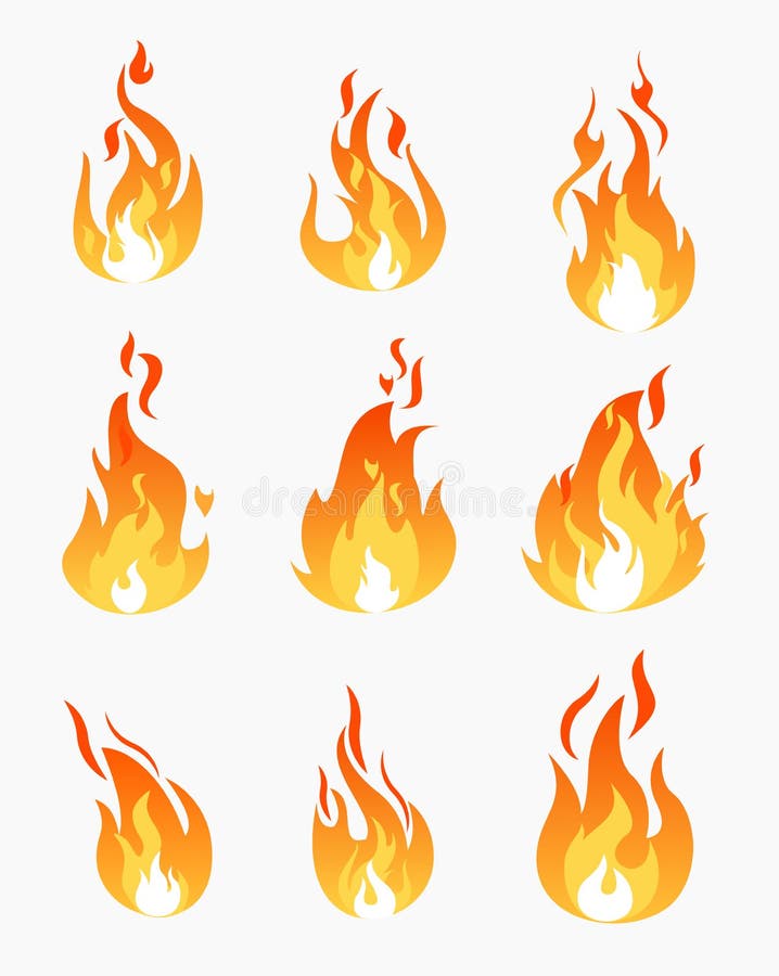 Fire Flames Different Shapes Stock Illustrations – 125 Fire Flames ...