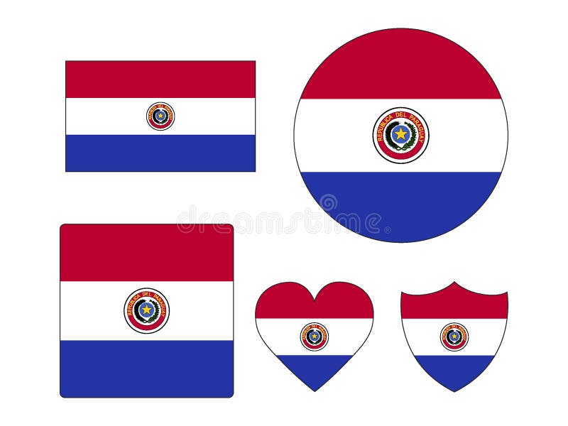 Set of Flags of Paraguay stock vector. Illustration of estonia - 137573290