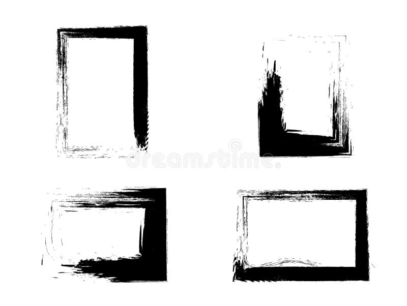 Vector Illustration. Set of 10 Frames in Grunge Style. Collection of ...