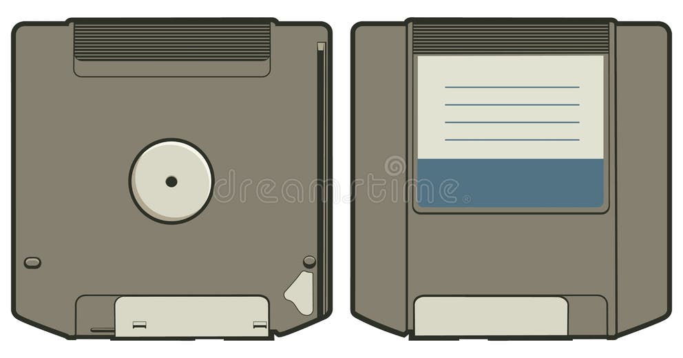 Zip Disk Retro Vector Graphic Set Stock Vector - Illustration of ...