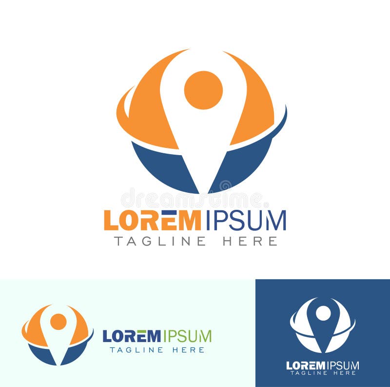 Globe Location Logo Sign stock vector. Illustration of local - 251157542