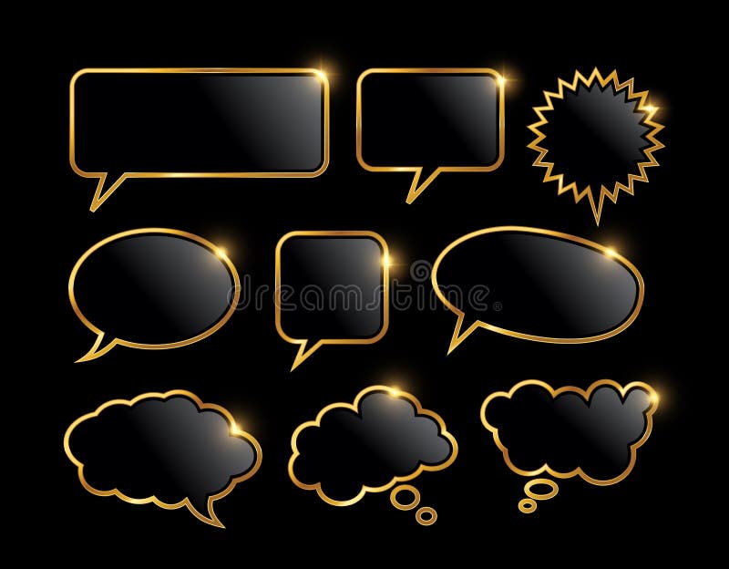 Golden Bubble Chat Icon stock vector. Illustration of chat - 234692277