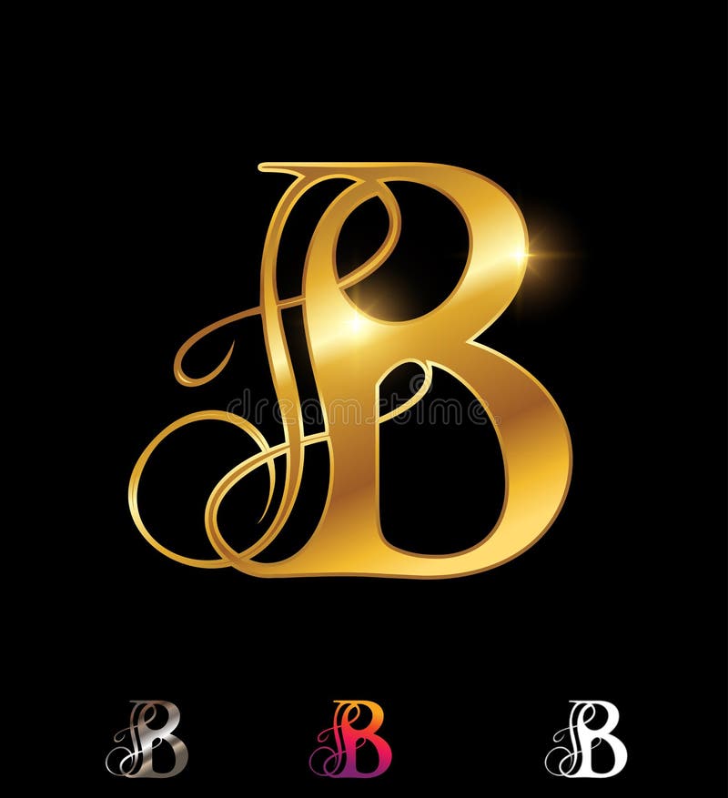 Golden Monogram Letter B stock vector. Illustration of golden - 237026880