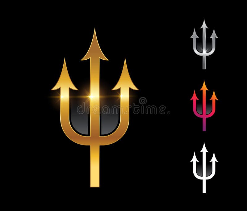 Golden Trident Vector Sign stock vector. Illustration of graphic ...