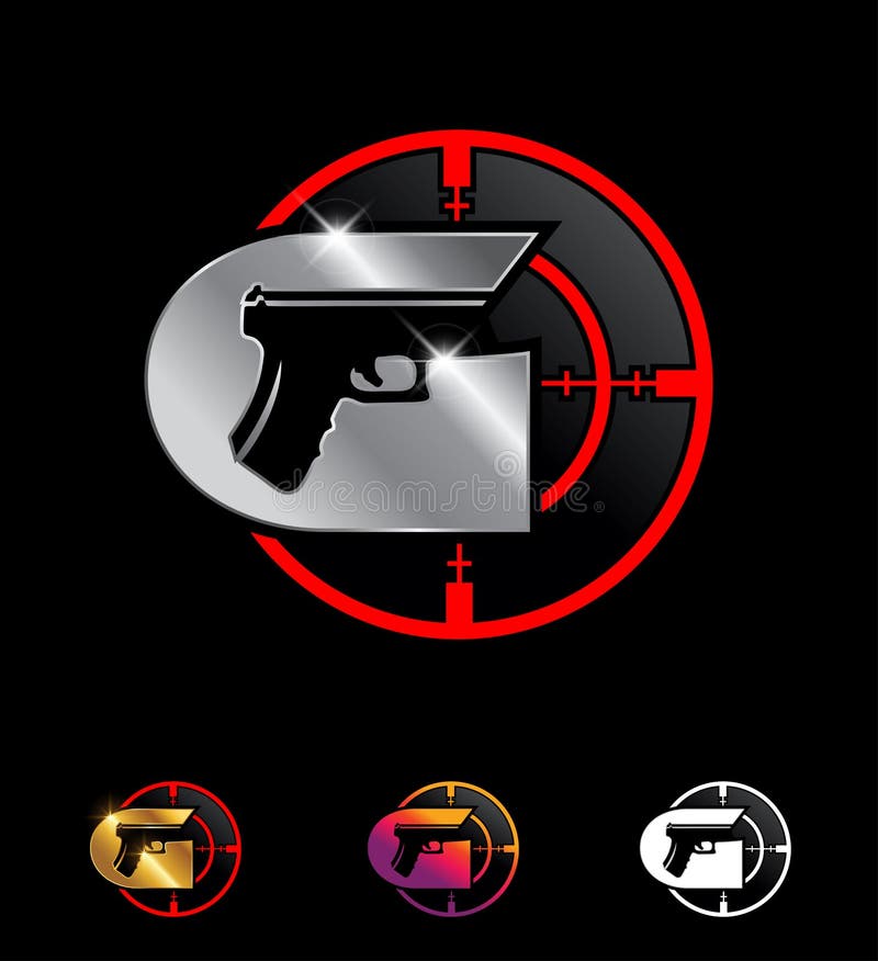 Gun Monogram Logo Initial Letter G Stock Vector - Illustration of game ...