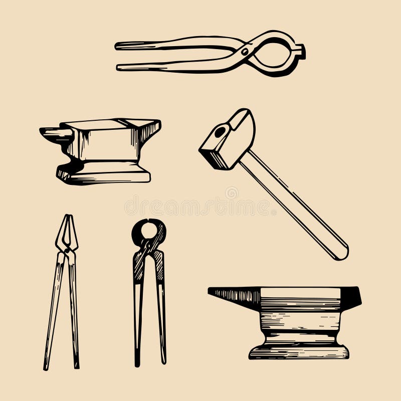 Farrier Tools Clipart Icons