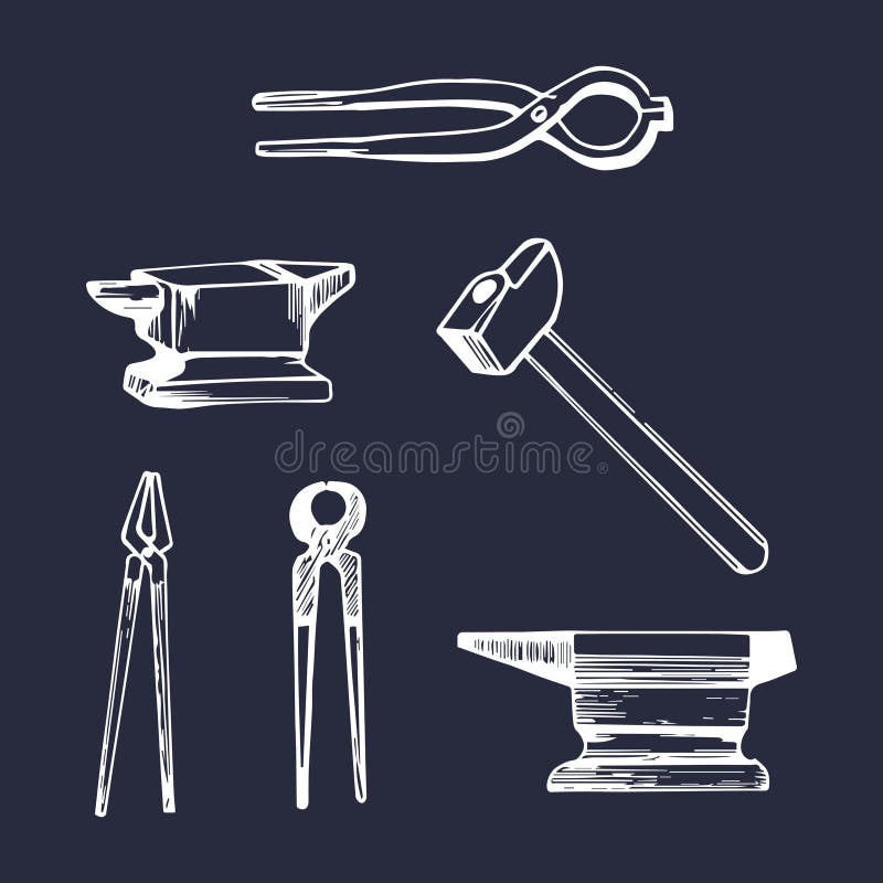 Farrier Tools Clipart Icons